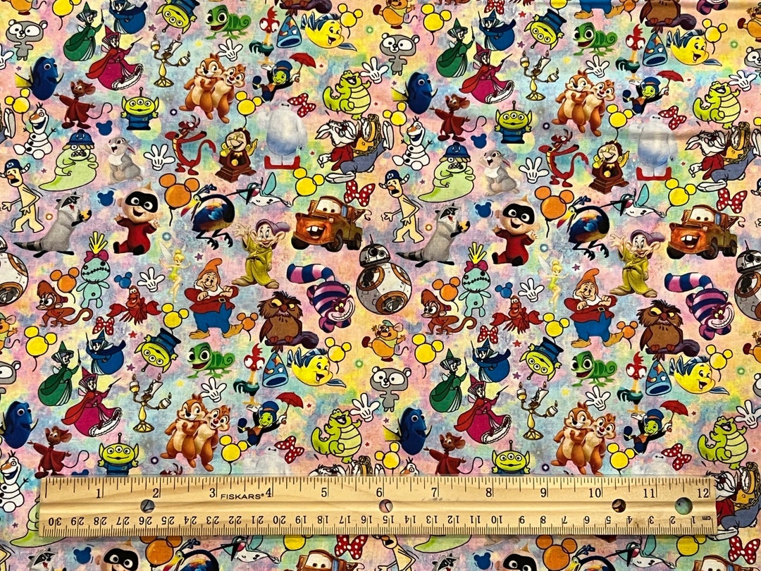 Disney Fabric, Disney CHARACTERS Fabric, Mickey Mouse, Minnie Mouse ...