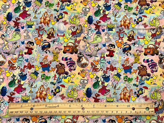 Disney Fabric Disney CHARACTERS Fabric Mickey Mouse Minnie | Etsy