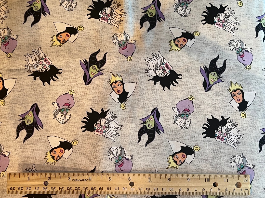 Disney Fabric, Disney Villains Fabric, Disney Halloween, Ursula ...