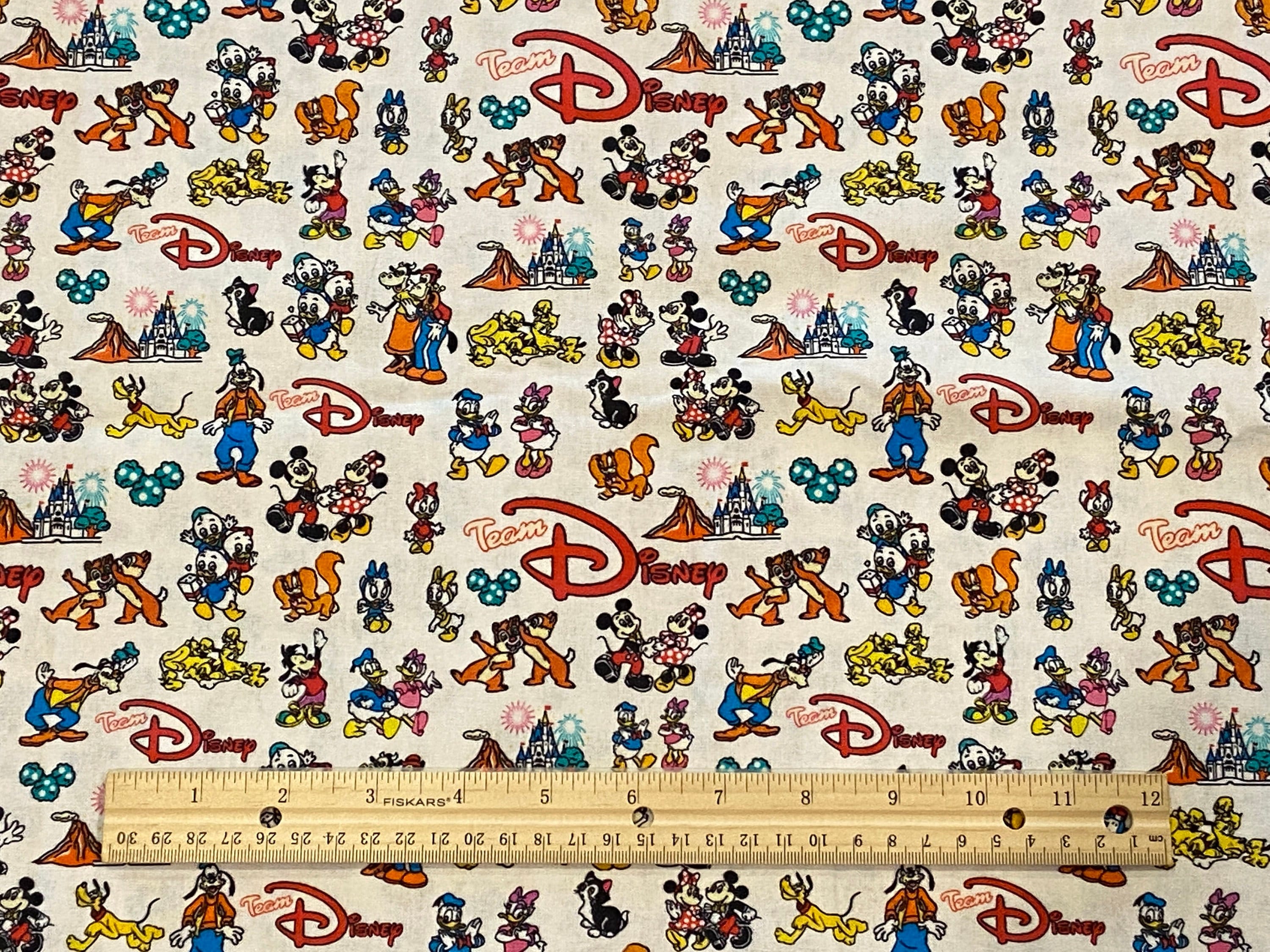 Mickey Mouse Fabric , Team Disney, FAB 5 Fabric, 100% Cotton, Mickey ...