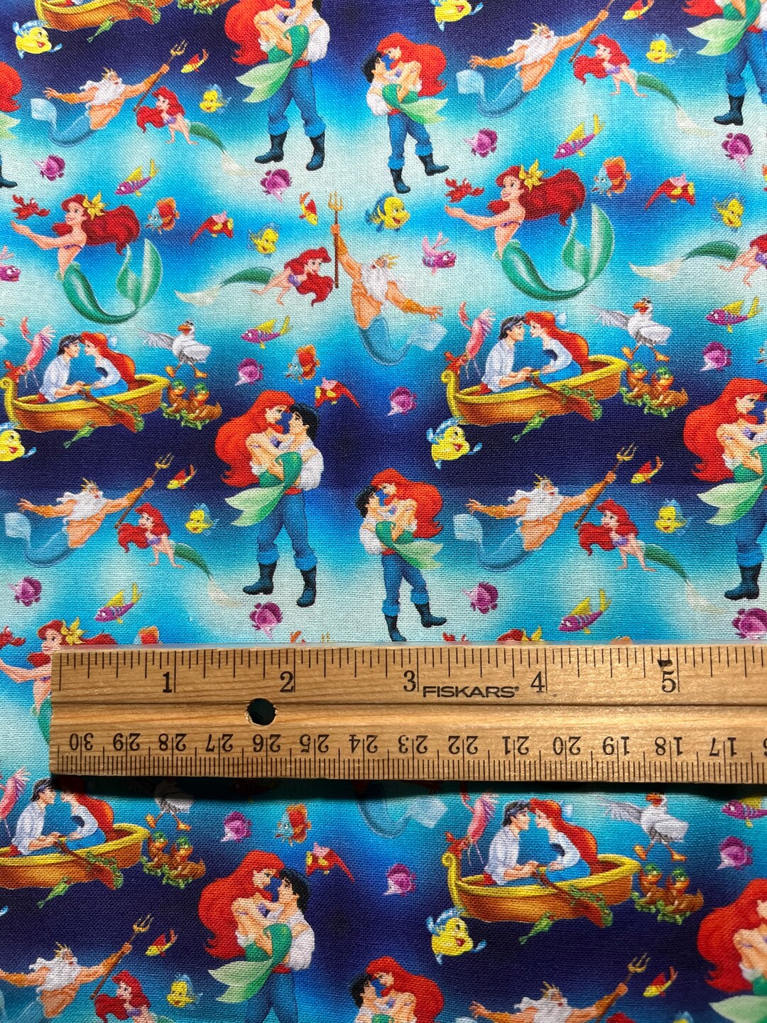 Disney Fabric, Ariel Fabric, Flounder Fabric, King Triton, Sebastian ...