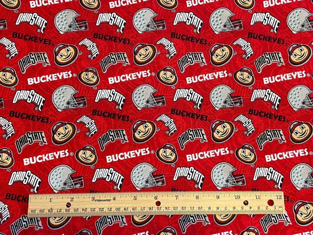 OSU Fabric, Ohio State Fabric, Brutus Fabric, 100% Cotton, Quilting ...