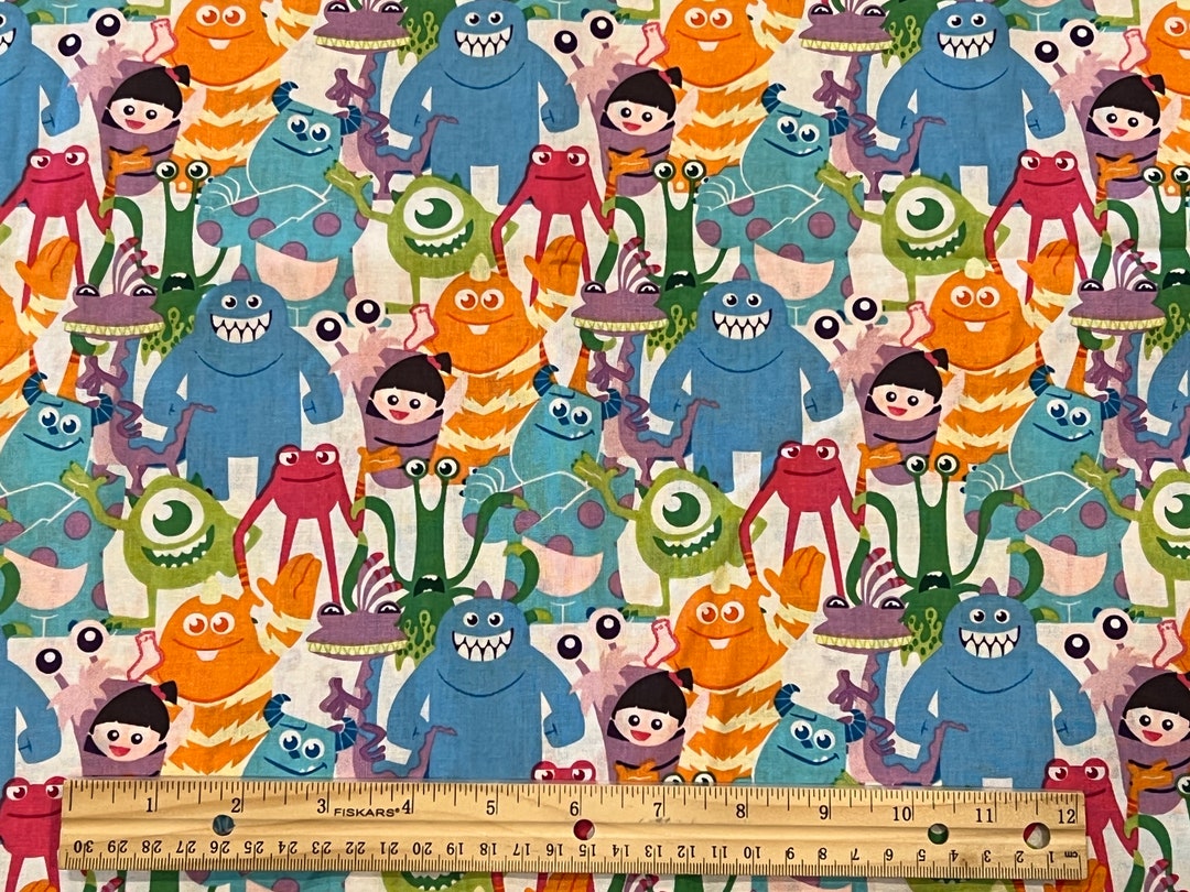 Monsters Inc Fabric, Mike Wazowski, Sully, Pixar Fabric, Fat Quarter 18 ...