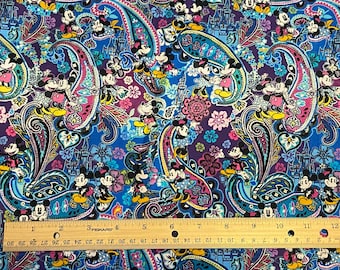 Disney Fabric, Mickey Fabric, DISNEY WORLD MAP Fabric, Yard 36 X 44 ...