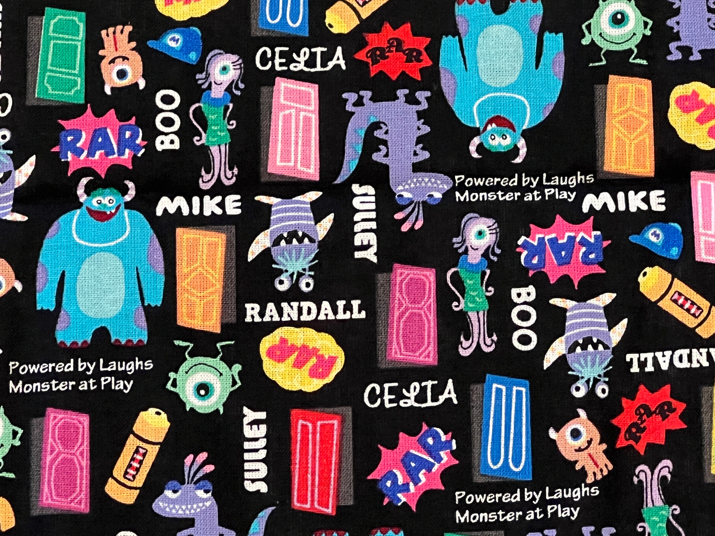 Monsters Inc Fabric, Mike Wazowski, Sully, Boo, Pixar Fabric, Fat ...