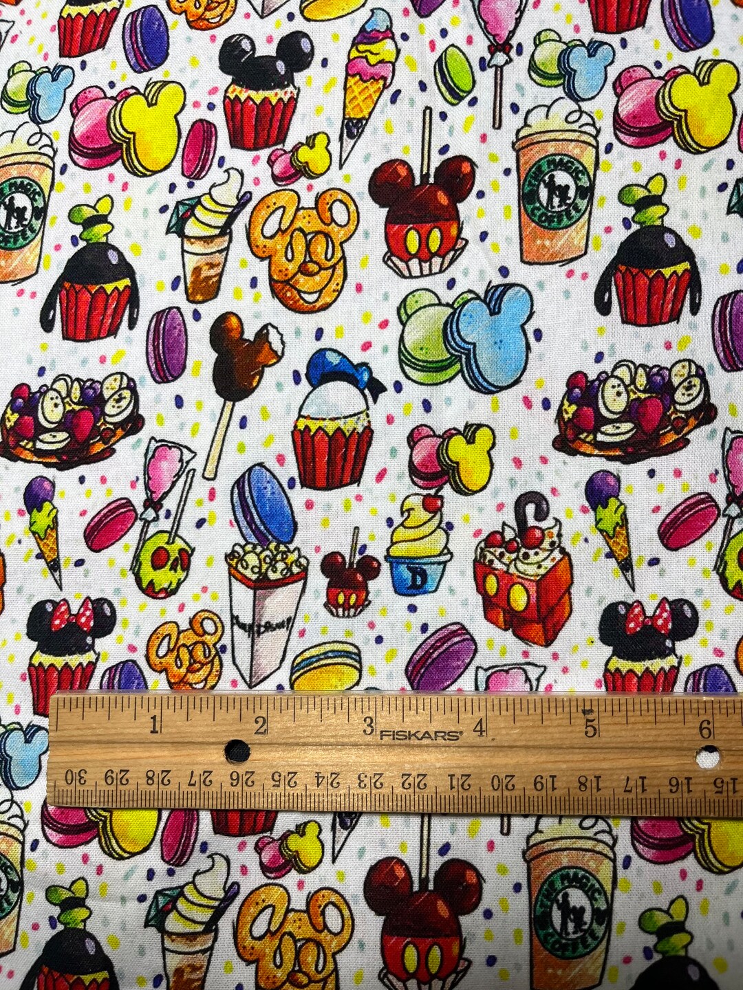 Disney Fabric, Disney Snack Fabric, Fat Quarter Fabric, Mickey Mouse ...