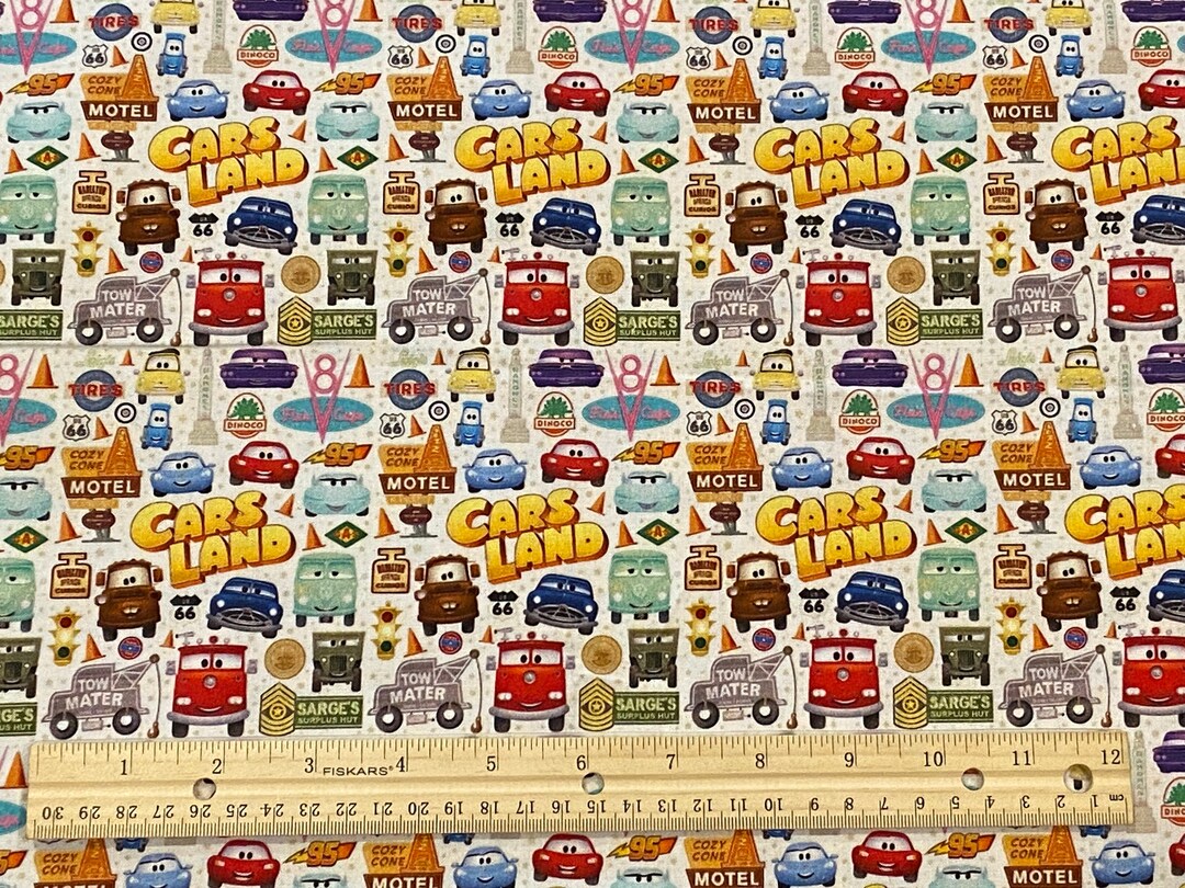 Cars Fabric, Cars Land, Disney Land Fabric, Lightning Mcqueen Fabric ...