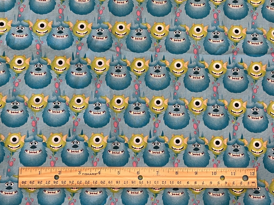 Monsters Inc Fabric, Mike Wazowski, Sully, Pixar Fabric, Fat Quarter ...