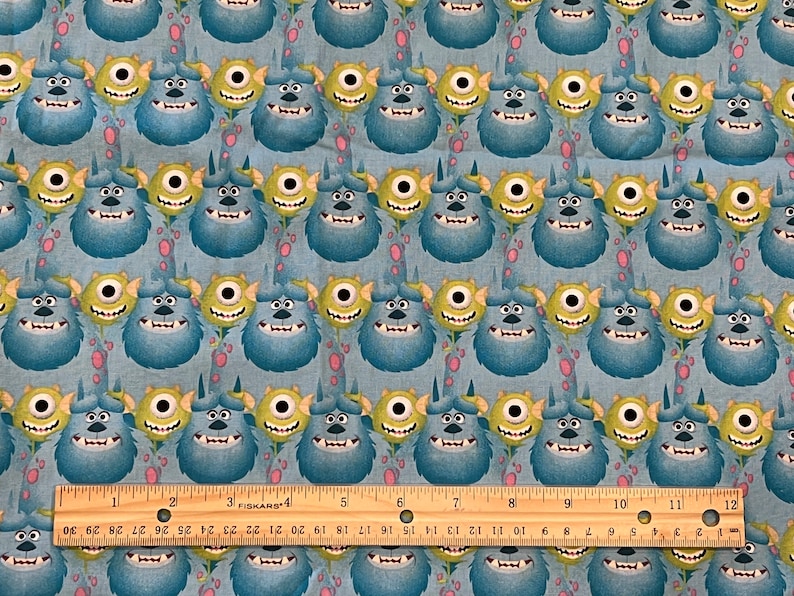 Monsters Inc Fabric Mike Wazowski Sully Pixar Fabric Fat - Etsy