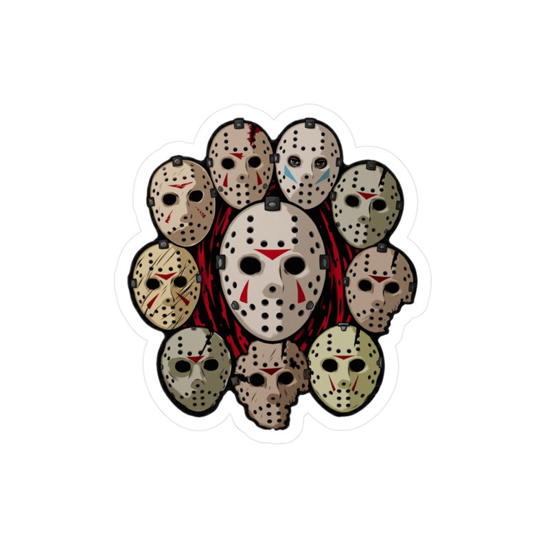 Friday the 13th Jason Mask Evolution Full Color Vinyl Decal - Etsy