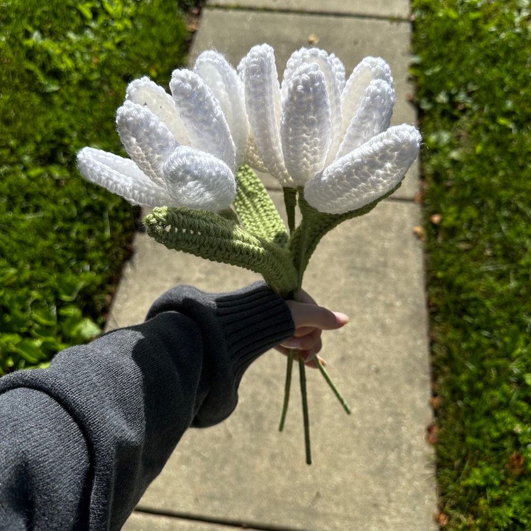 Handmade Crochet Open Tulip Flower Bouquet | Different Color Options ...