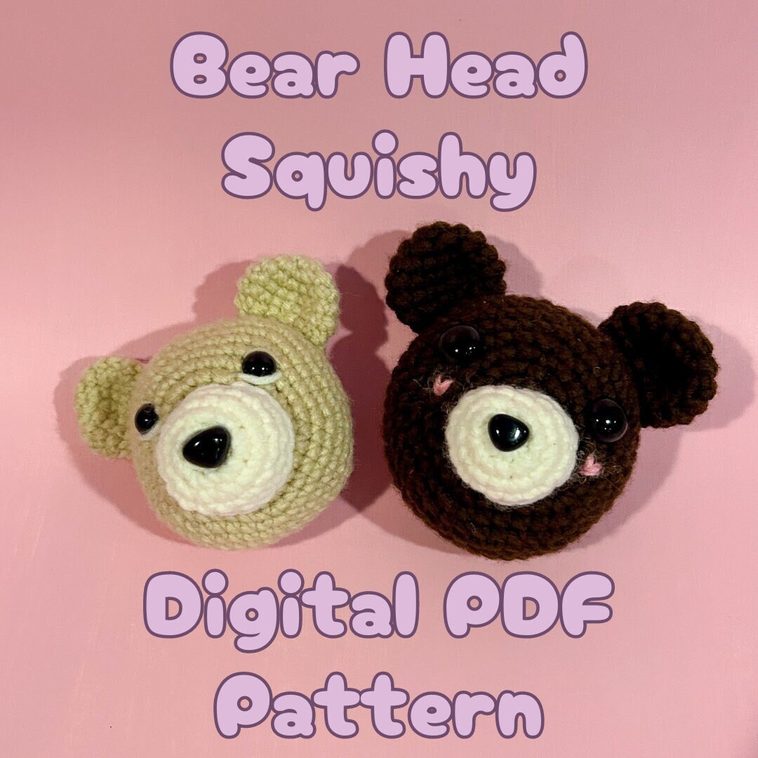 Bear Head Squishy Crochet Pattern Animal Amigurumi Digital File Key ...