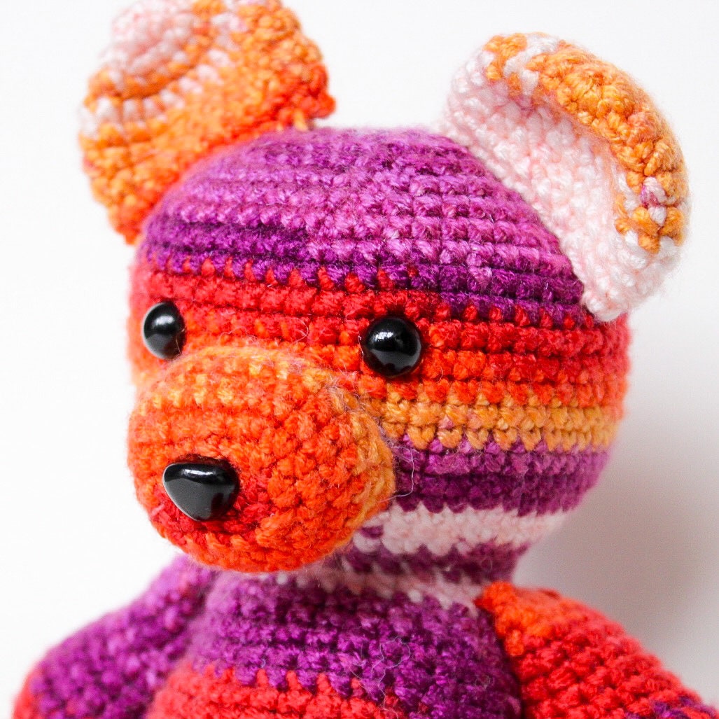 Pride Teddy Bear Amigurumi Plush Queer Bear Toy LGBTQIA Handmade Plush ...