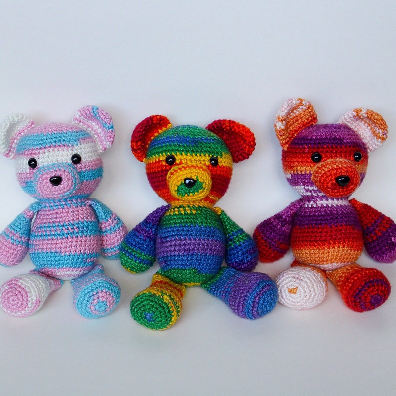 Pride Teddy Bear Amigurumi Plush Queer Bear Toy LGBTQIA - Etsy