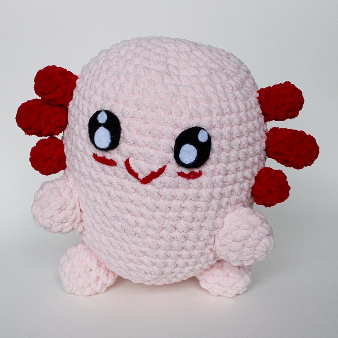 Jumbo Axolotl Amigurumi Plush | Big Crochet Fish Plush | Chunky ...