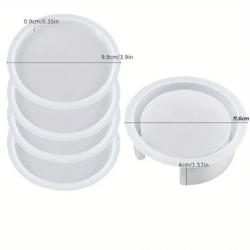 Round Square Octagonal Coaster Mold With Holder Mold Coaster Set ...