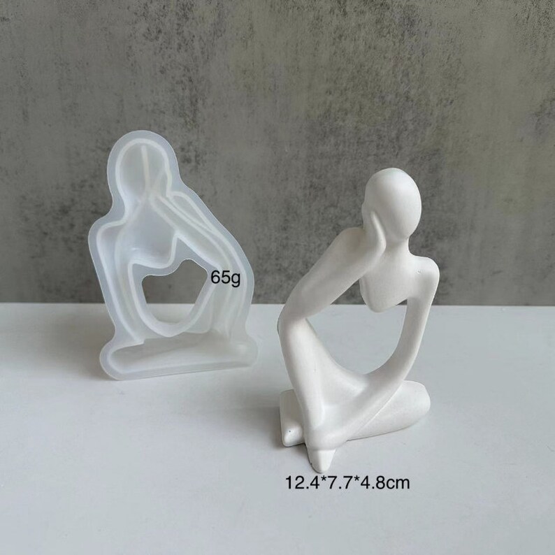 Human Mold Thinking Person Silicone Mold Concrete Mold Plaster Mold ...
