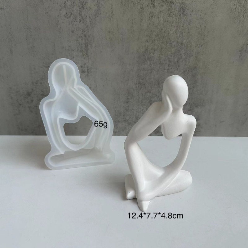 Human Mold Thinking Person Silicone Mold Concrete Mold Plaster Mold ...