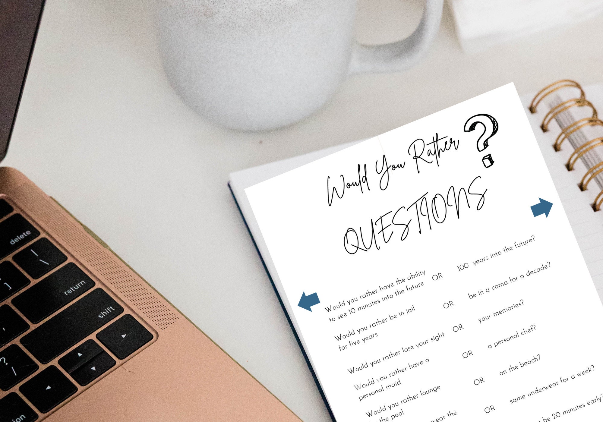 Printable Party Game, Would You Rather Questions, Questions Game ...