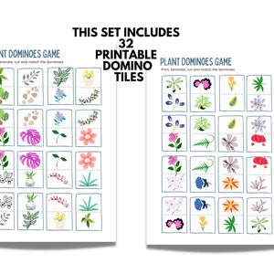 Plant Dominoes Game, Printable Board Game, Dominoes Game, Family ...