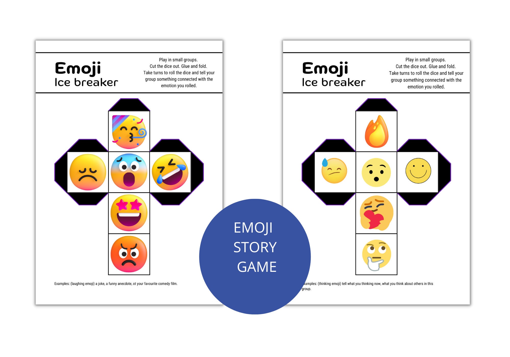 Emoji Icebreaker Game, Fun Printable Activity, Emoji Party Game, Story ...