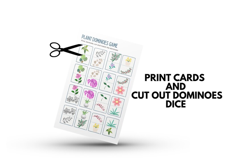 Plant Dominoes Game, Printable Board Game, Dominoes Game, Family ...