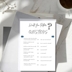 Printable Party Game, Would You Rather Questions, Questions Game ...