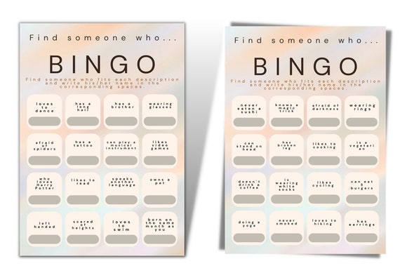 Get to Know You Bingo Game Icebreaker Game Printable Board - Etsy UK