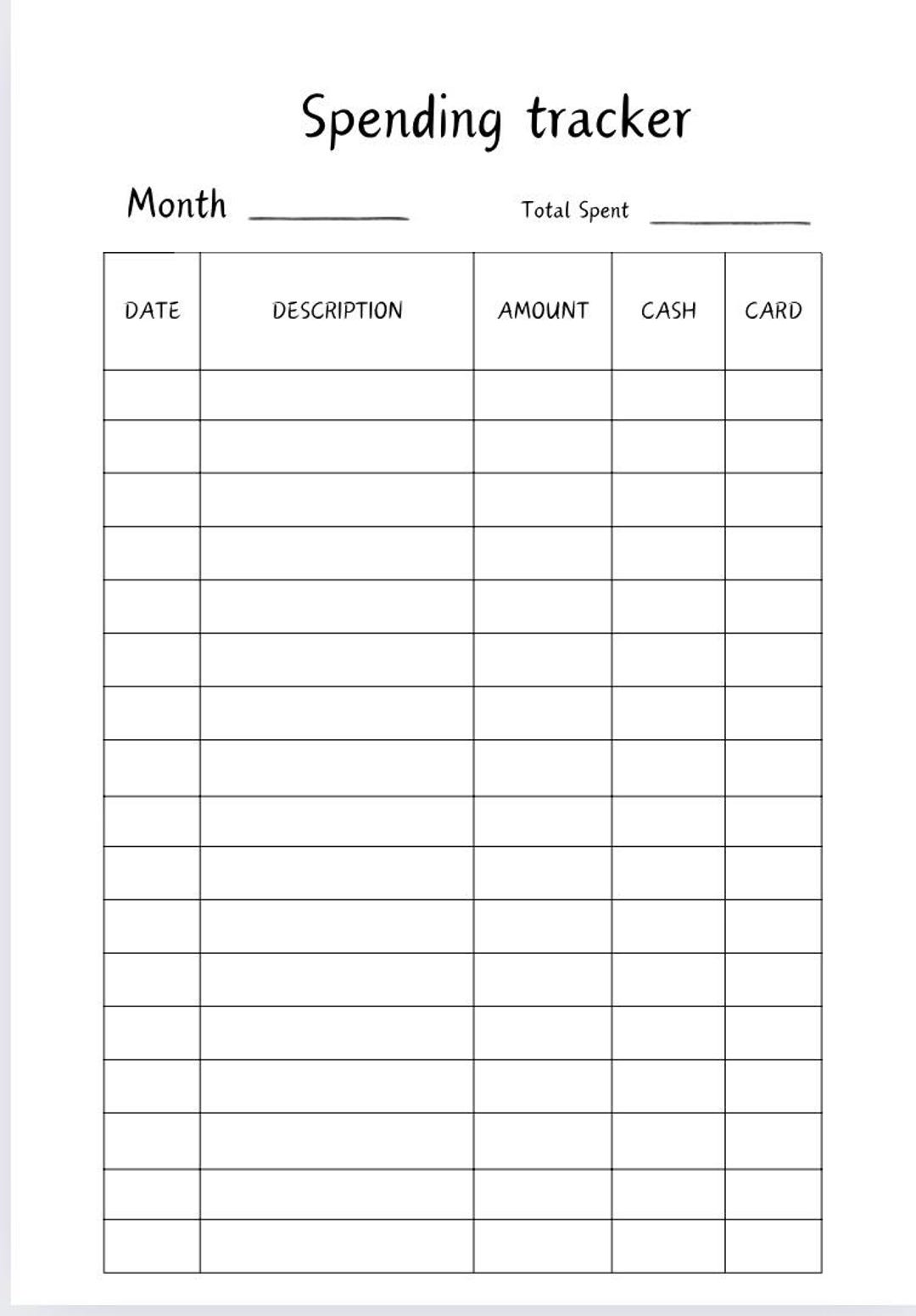 Printable Spending Tracker/spending Tracker/expense Tracker/money ...