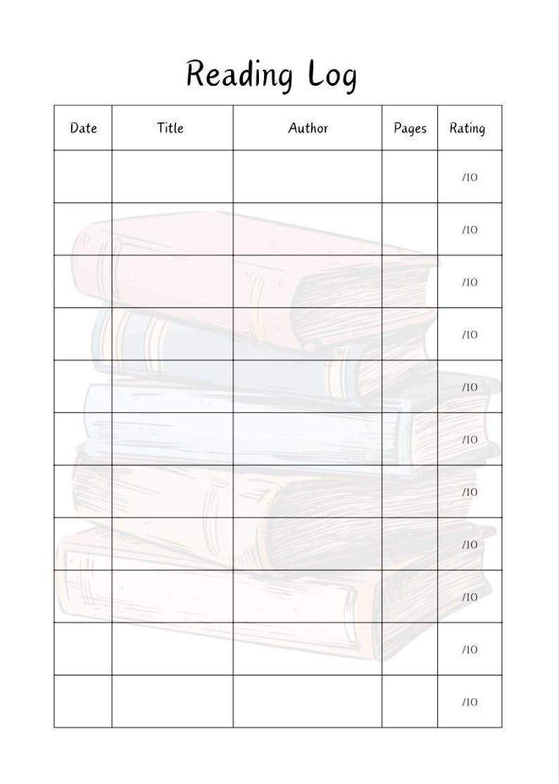 Printable Reading Log/ Printable Reading Tracker/ Kids Reading Log/ Reading Tracker/ Books I’ve ...
