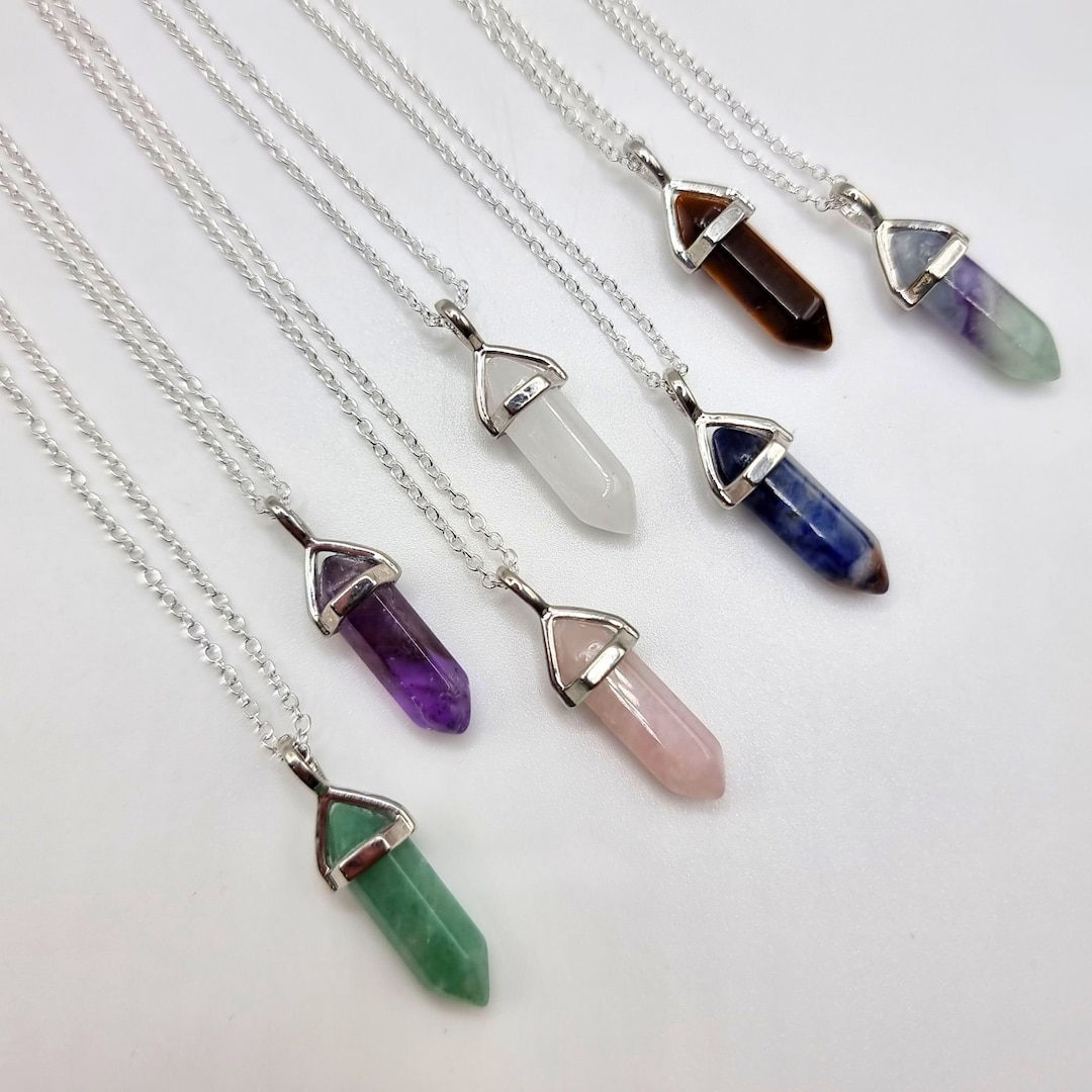 Natural Crystal Point Necklace. Crystal Necklace. Gemstone Necklace ...
