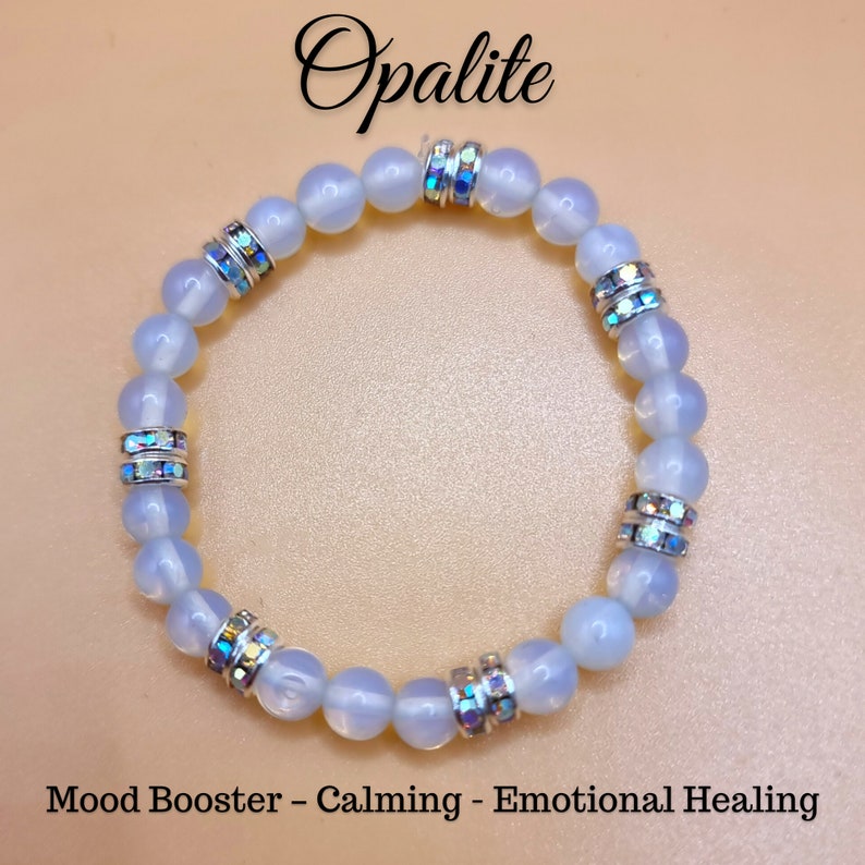 Healing Crystal Bracelet. Natural Gemstone Bead Bracelet - Etsy UK