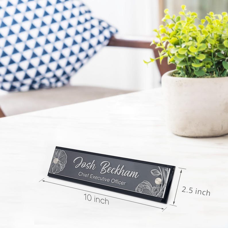 Elegant Acrylic Name Plate for Desk | Custom Desk Name Plate ...