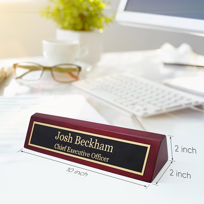 Wood Name Plate for Desk | Custom Desk Name Plate Personalized Gift for ...