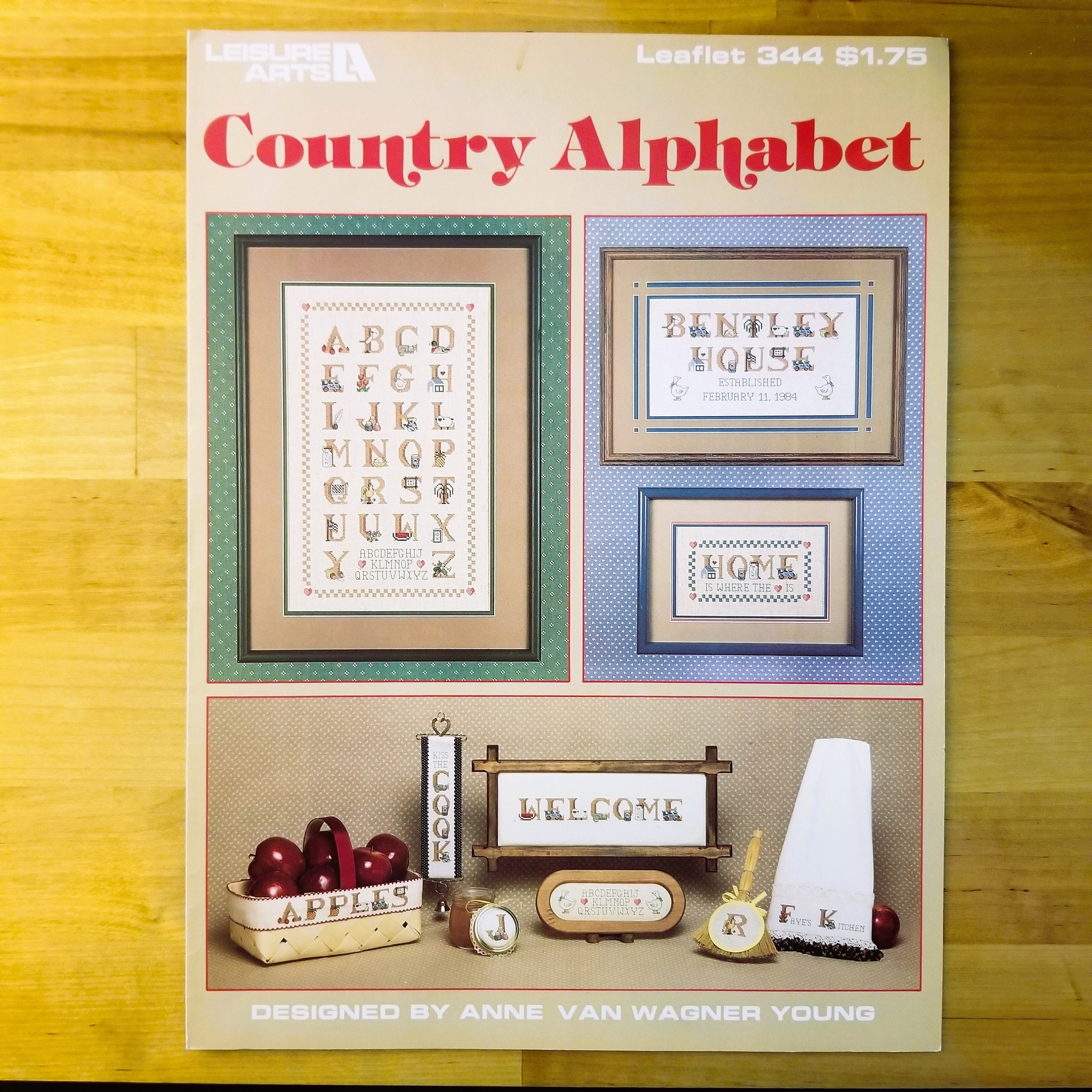 Anne Van Wagner Young ~ Country Alphabet Cross Stitch Chart (#344) - Etsy