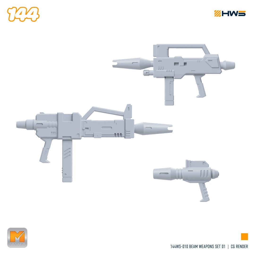 144WS-010 Beam Weapons Set 01 1/144 (set of 3 Weapons). 3D Resin Weapon ...