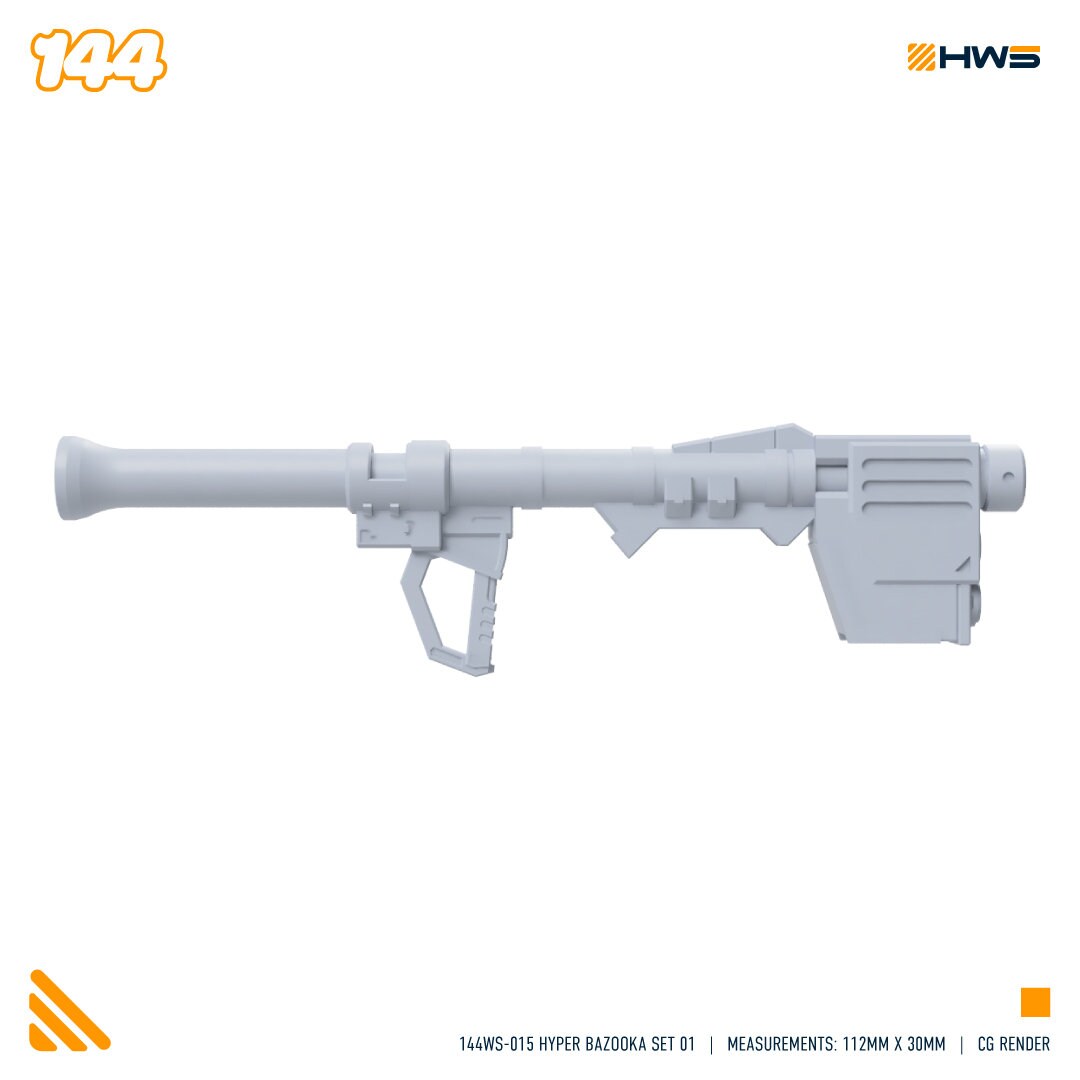144WS-015 Hyper Bazooka Set 01 1/144. 3D Resin Weapon for 1/144 Scale ...