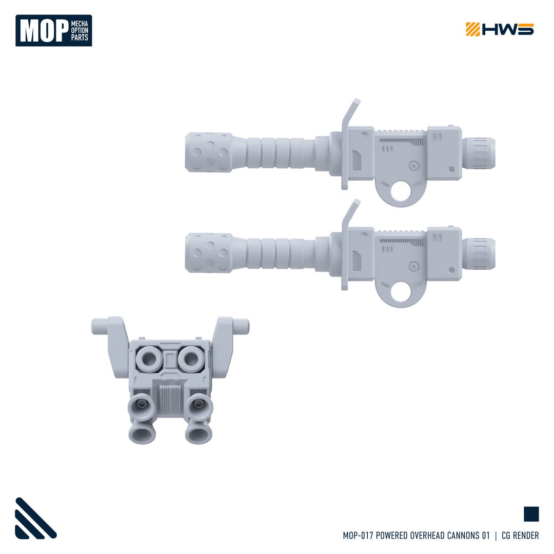 MOP-017 Powered Overhead Cannons 01 1/144. 3D Resin Accessories for 1/ ...