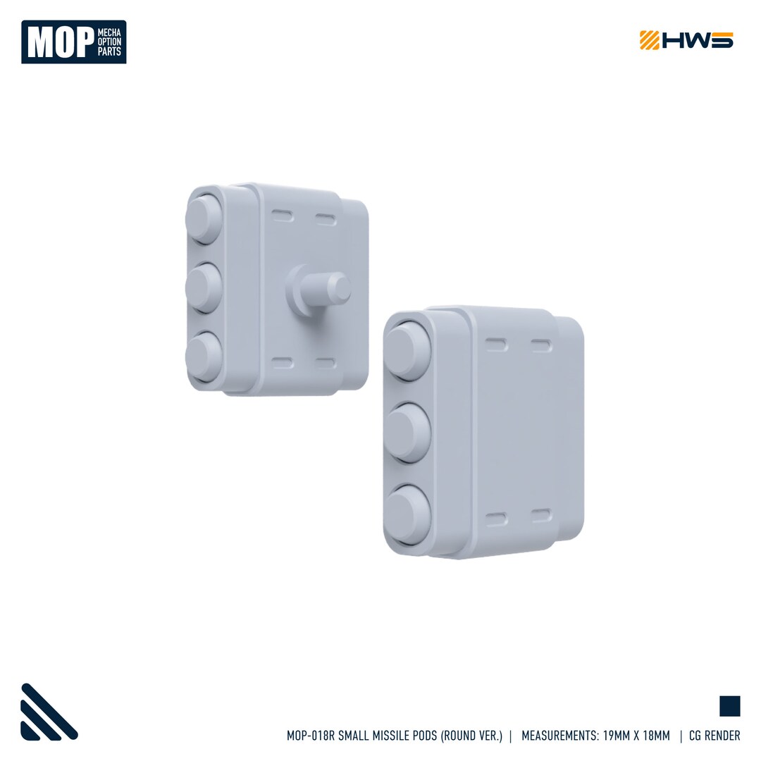 MOP-018R Small Missile Pods (round Ver.) 1/144. 3D Builders Parts for 1 ...