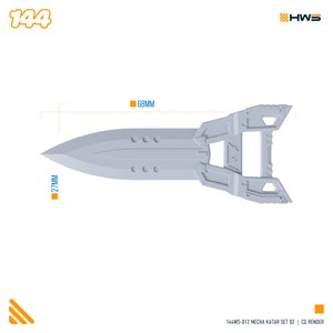 144WS-012 Mecha Katar Set 02 1/144 (set of 2 Weapons). 3D Resin Weapon ...
