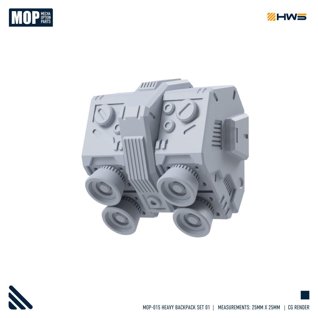 MOP-015 Heavy Backpack Set 01 1/144. 3D Printed Accessories for 1/144 ...