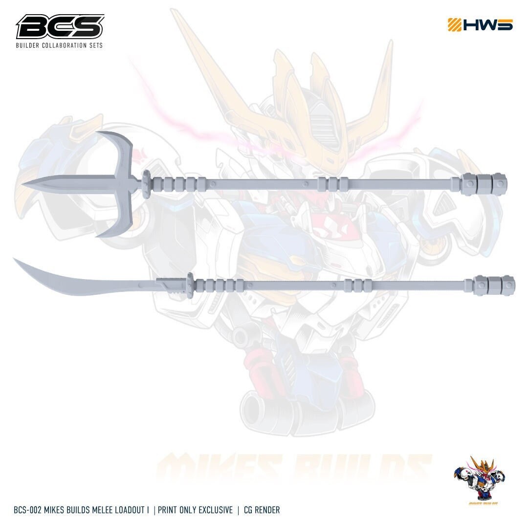 BCS-002 Mikes Builds Melee Set I 1/100. 3D Resin Weapon for 1/100 Scale ...