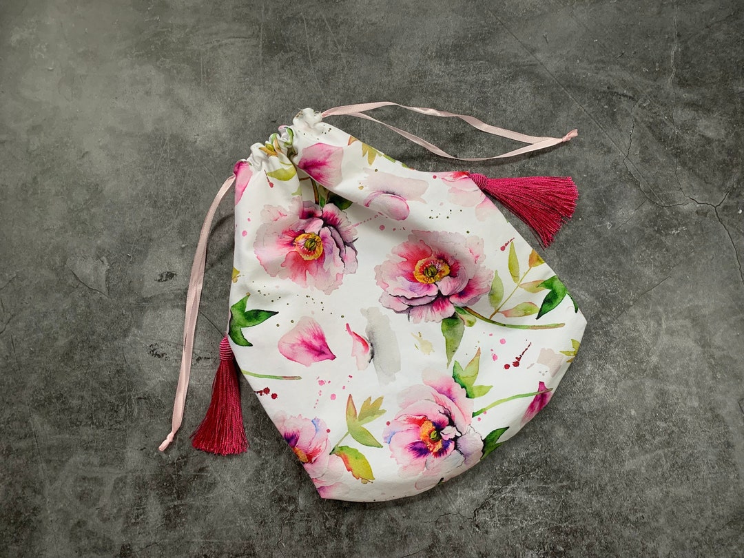 Pink Floral Reticule Handbag Regency Drawstring Purse - Etsy