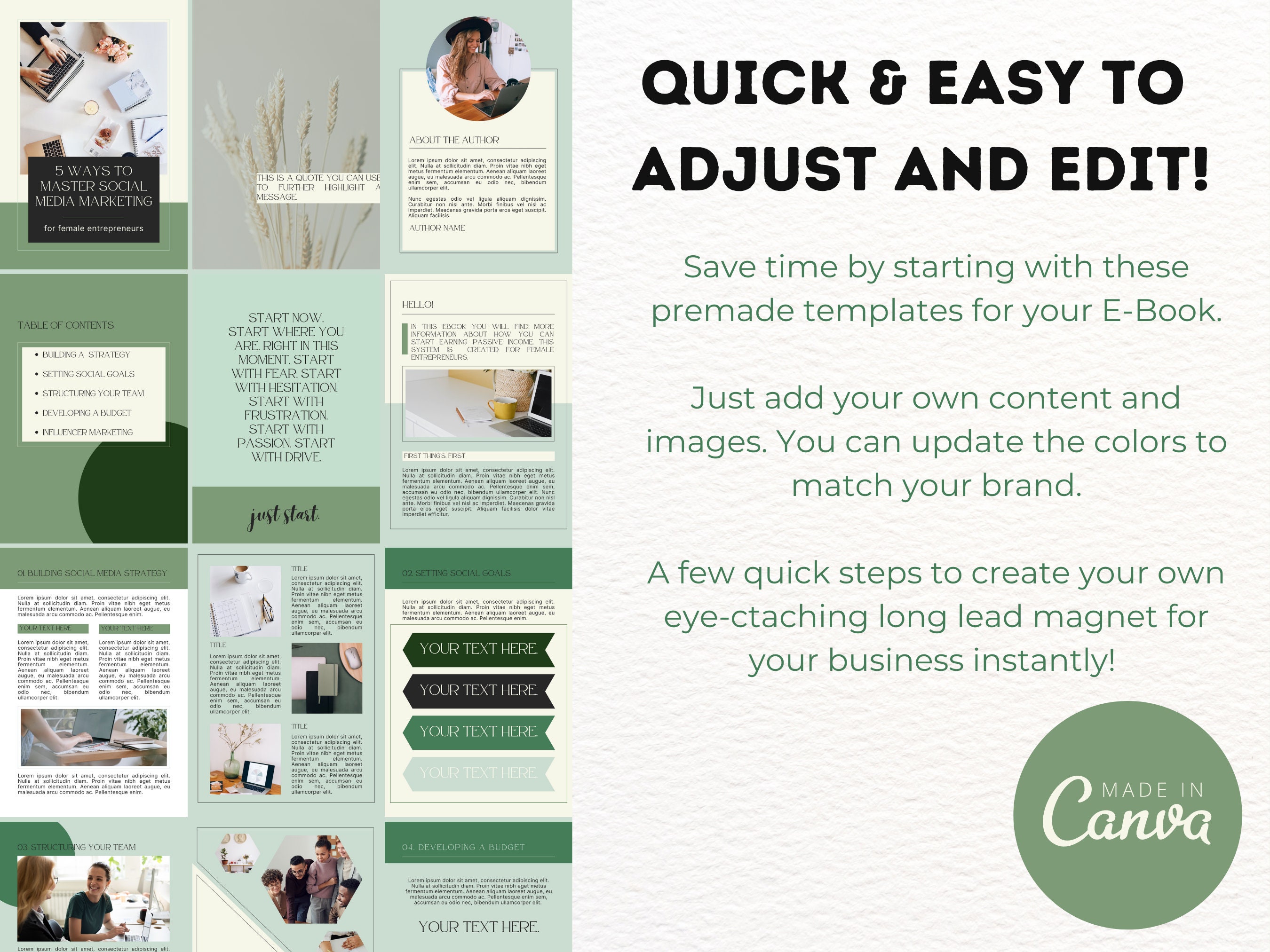 Green | Ebook Template | Canva Template | Workbook Template | Ebook ...