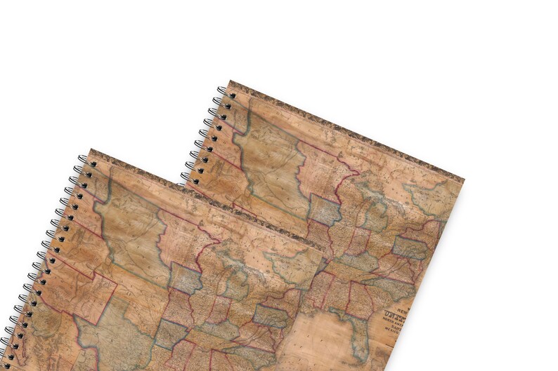 Vintage US. Map Map Notebook - Etsy