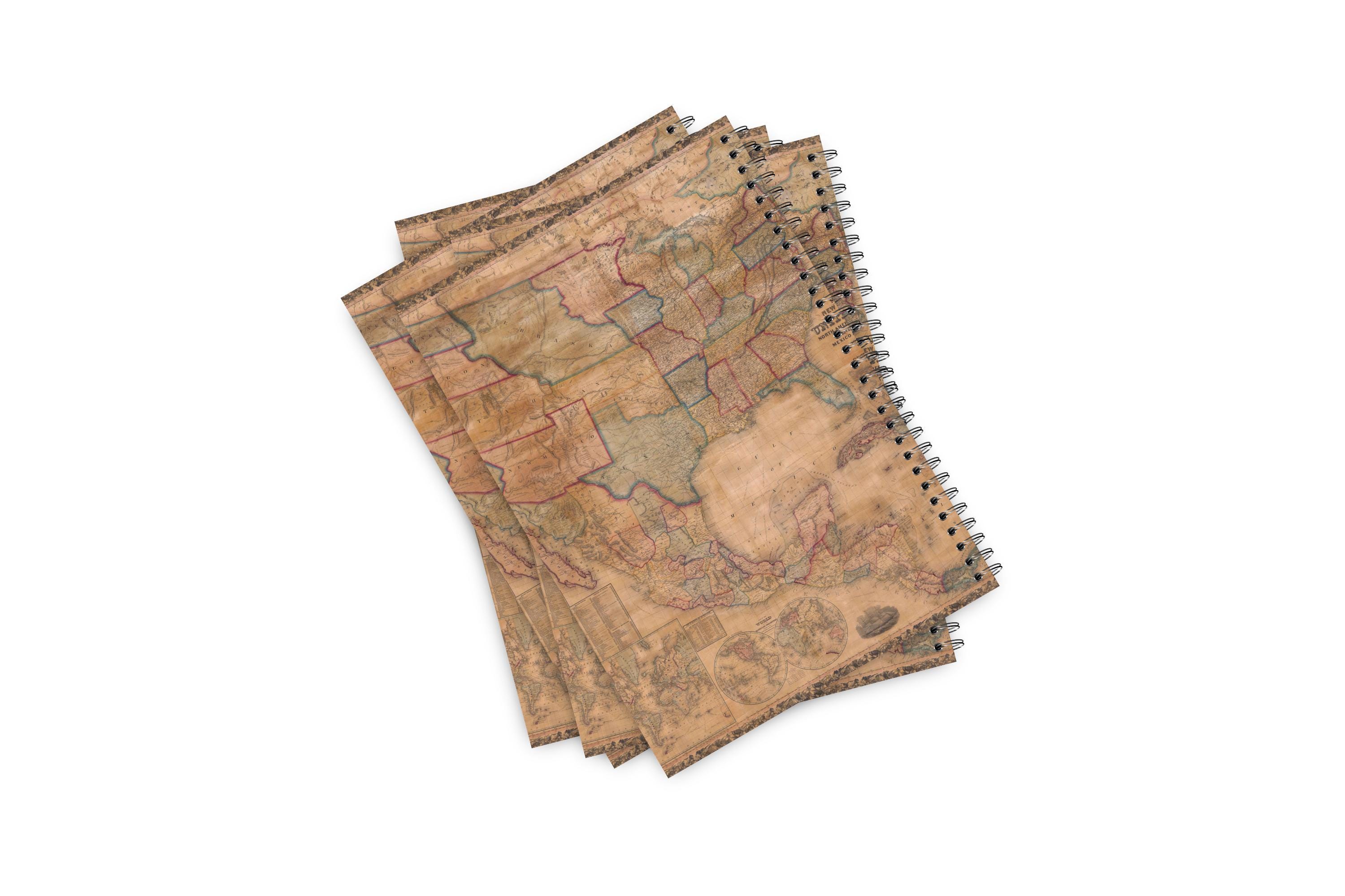 Vintage US. Map Map Notebook - Etsy