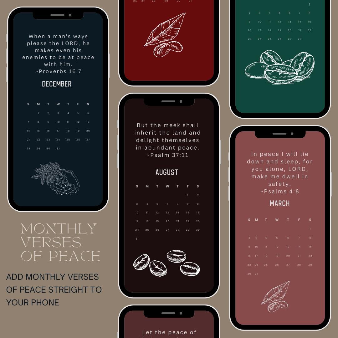 2025 Bible Verse Calendar Wallpaper: Monthly Scripture (instant ...