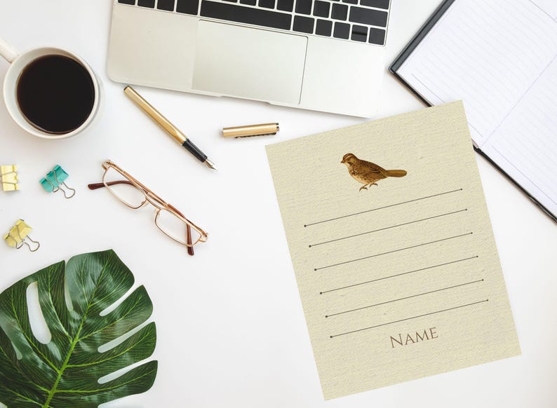 Bird Notepad | Sparrow Notepad | Bird Enthusiast | Ornithology Gifts ...