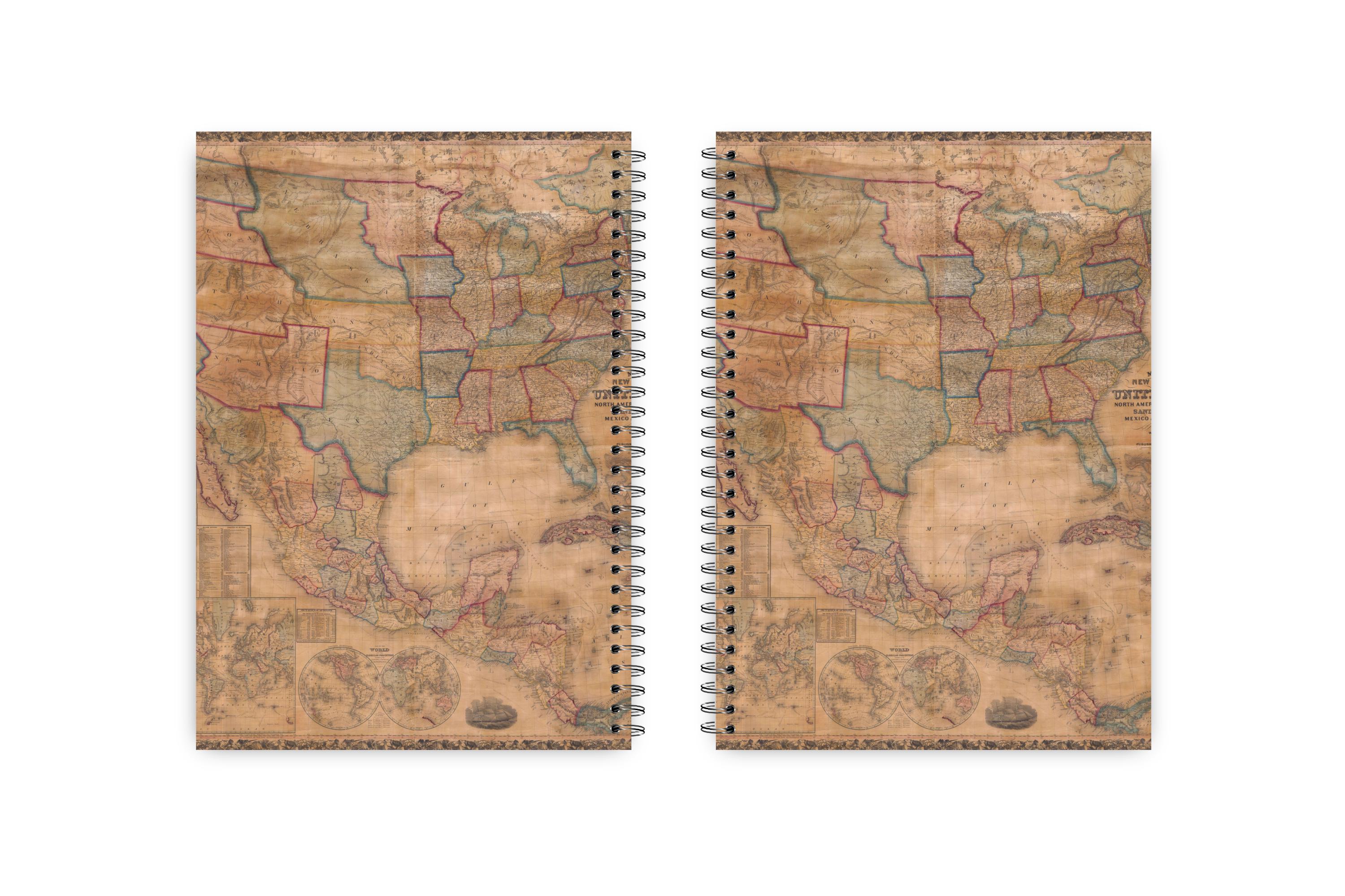 Vintage US. Map Map Notebook - Etsy