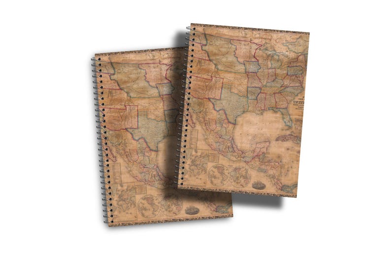 Vintage Map Journal | World Map Notebook | World Map Journal | A5 Notebook Cover | Map Notebook ...